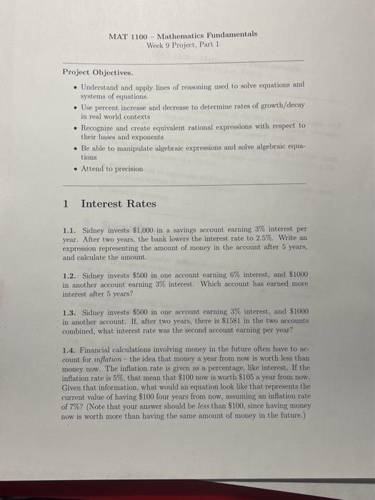 Solved Project Objectives. - Understand and apply lines of | Chegg.com