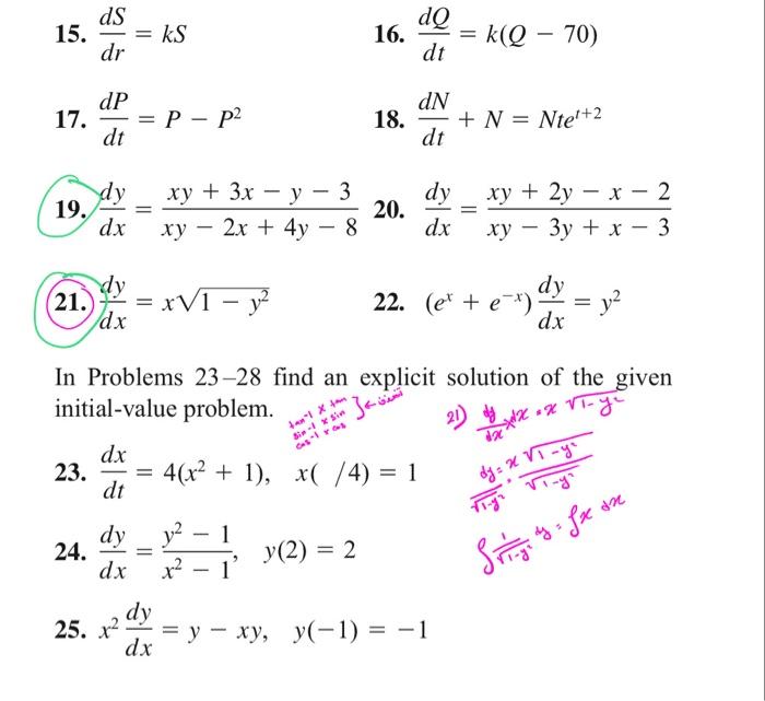 Solved In Problems 1-22 solve the given differential | Chegg.com