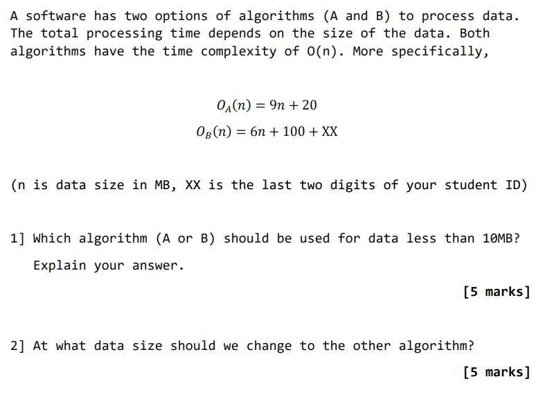 Solved XX is 50, last 2 digit of student I'd is 50. | Chegg.com