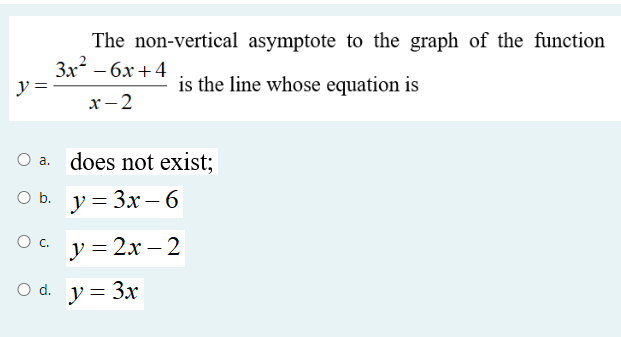 Solved The non-vertical asymptote to the graph of the | Chegg.com