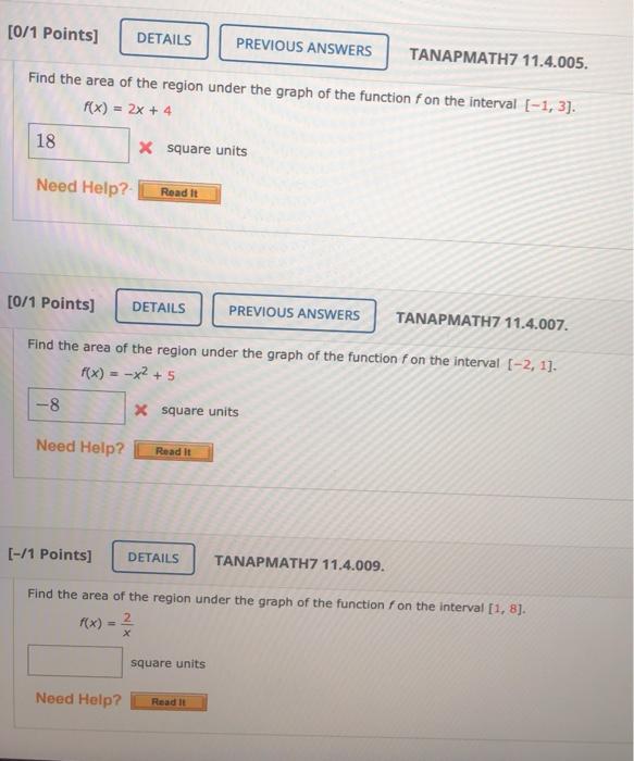 Solved [0/1 Points) DETAILS PREVIOUS ANSWERS TANAPMATH7 | Chegg.com