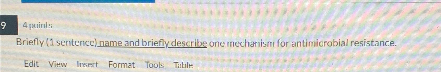 Solved 9 4 ﻿pointsBriefly (1 ﻿sentence) ﻿name and briefly | Chegg.com