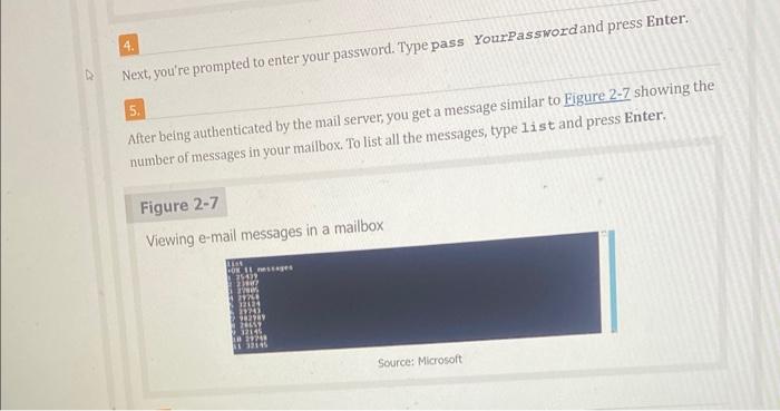 Solved Description: The POP3 service uses port 110. In this | Chegg.com