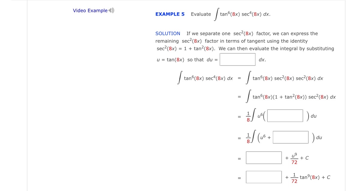 Solved Video ExampleEXAMPLE 5 ﻿Evaluate | Chegg.com