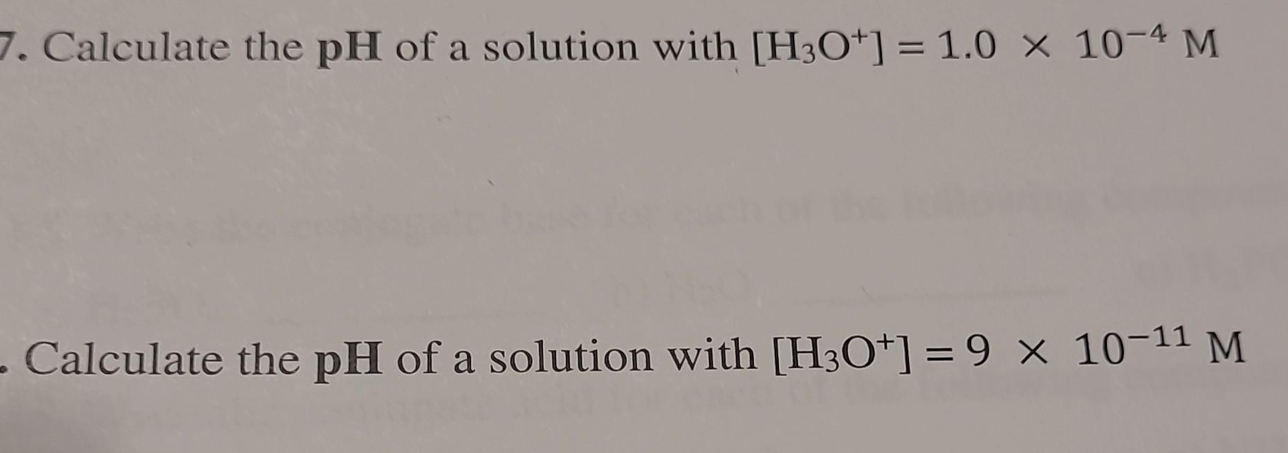Solved Calculate the pH of a solution with [H3O+]=1.0×10−4M | Chegg.com