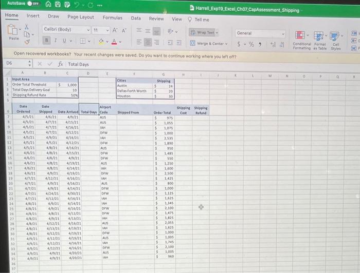 Grader - Instructions Excel 2019 Project | Chegg.com