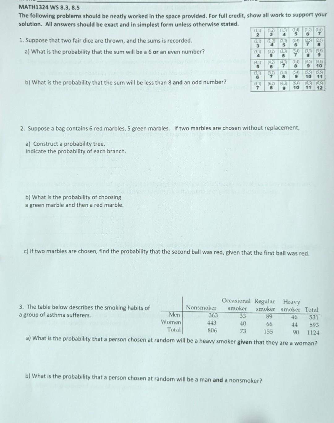 Solved The following problems should be neatly worked in the | Chegg.com