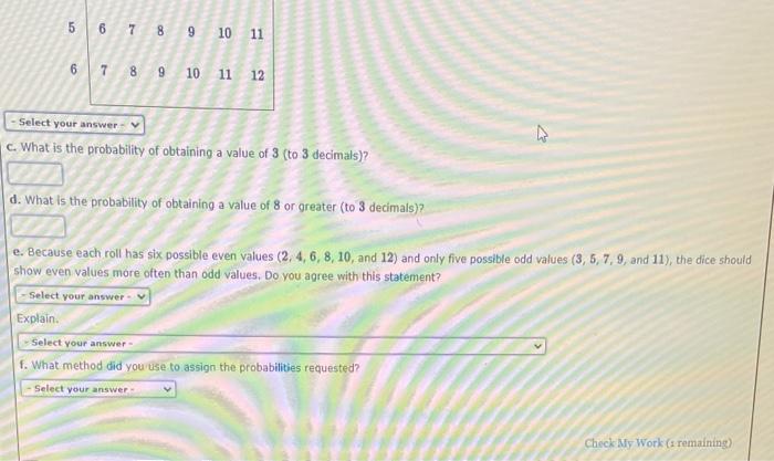 Solved Consider the experiment of rolling a pair of dice. | Chegg.com