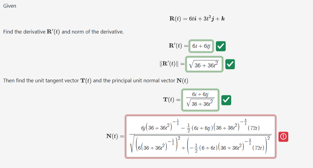 Solved GivenR(t)=6ti+3t2j+kFind the derivative R'(t) ﻿and | Chegg.com