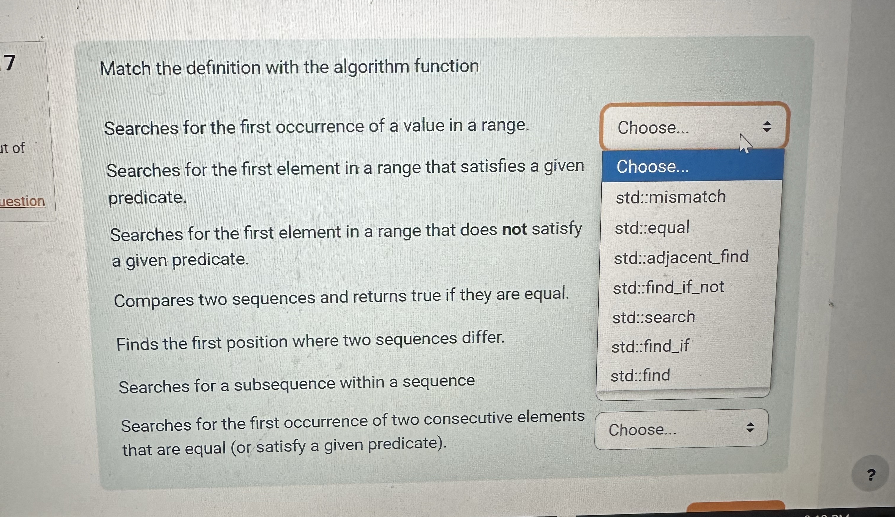 Solved Match the definition with the algorithm | Chegg.com