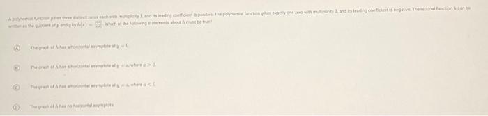Solved A polynomial function p has three distinct zeros each | Chegg.com