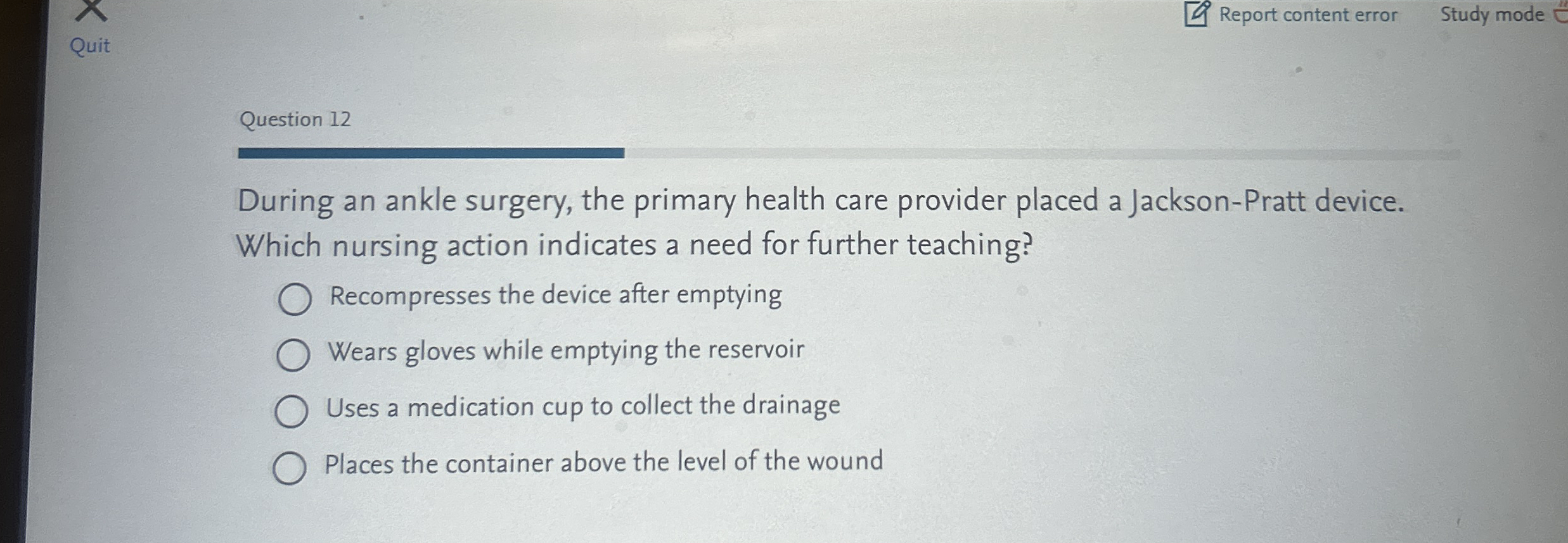 Report content errorStudy modeQuitQuestion 12During | Chegg.com