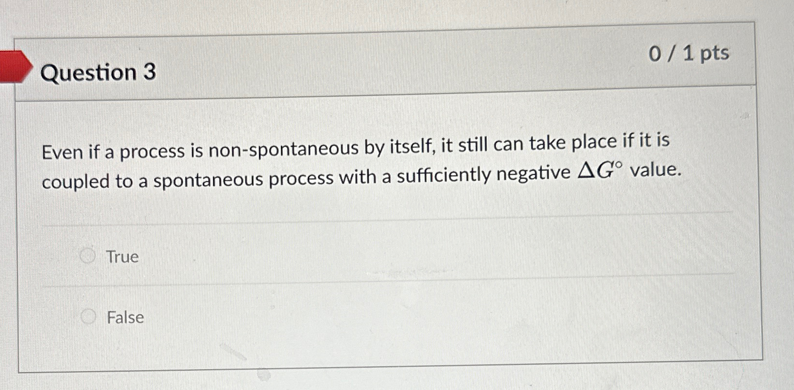 Solved Question 301 ﻿ptsEven if a process is non-spontaneous | Chegg.com