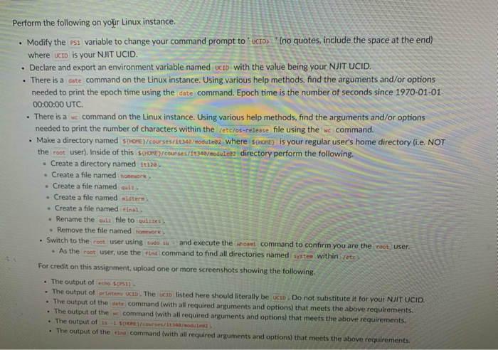 Solved . . . Perform the following on your Linux instance. | Chegg.com