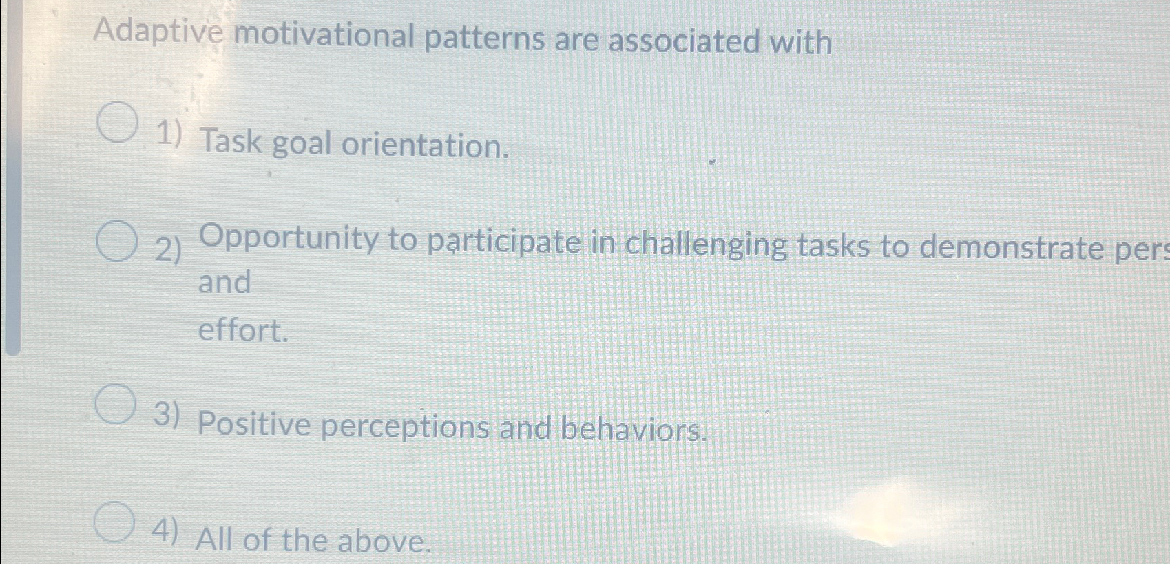 Solved Adaptive motivational patterns are associated | Chegg.com