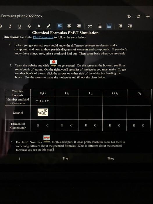 Solved Formulas pHet 2022.docx 5 + Biv A 三三 Chemical | Chegg.com