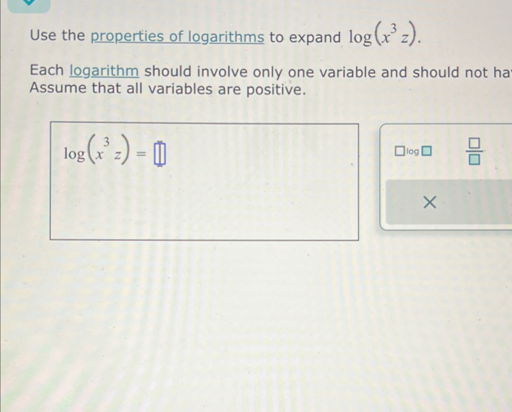 Solved Use the properties of logarithms to expand | Chegg.com