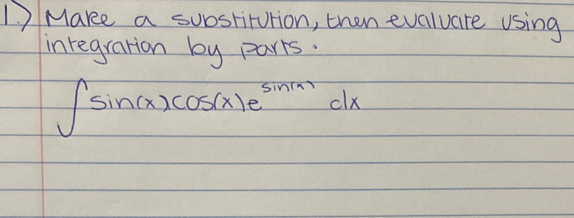 Solved 1.) ﻿Mare a substitution, then evaluare using | Chegg.com