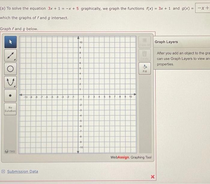 Solved -x+ (a) To solve the equation 3x + 1 = -x + 5 | Chegg.com