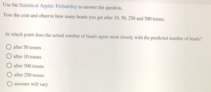 Solved Use the Statistical Applet: Probability to answer the | Chegg.com