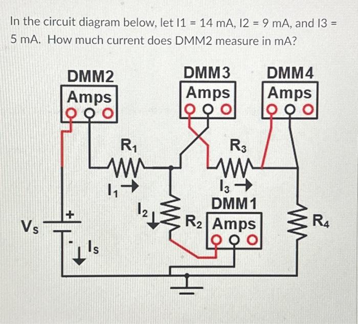 In the circuit diagram below, let I1 = 14 mA, 12 = 9 | Chegg.com