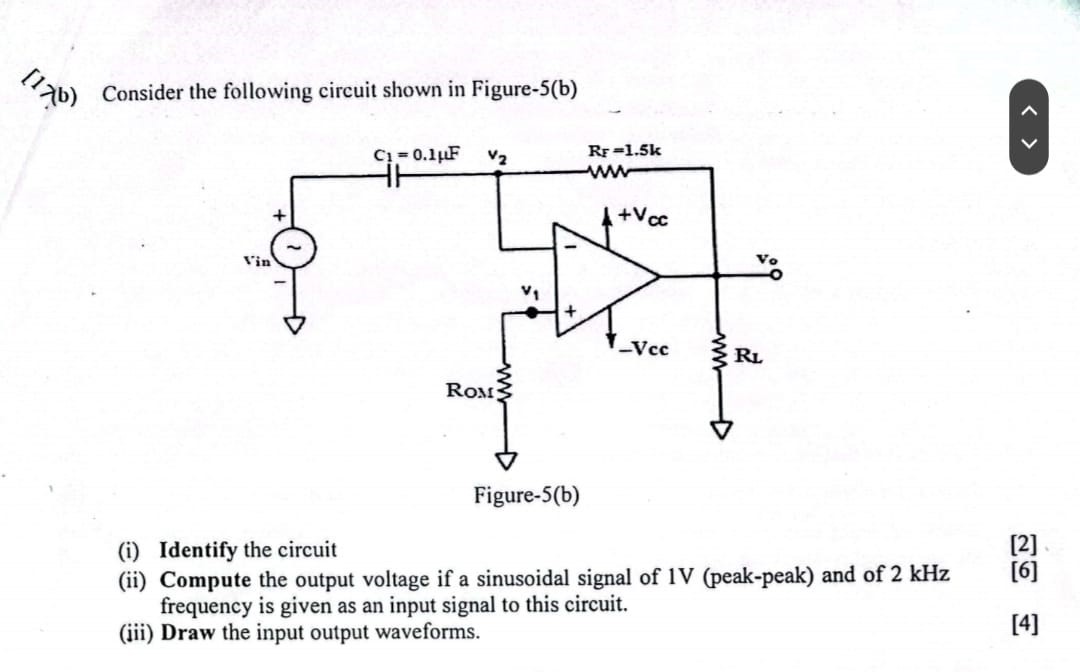 Solved (b) ﻿Consider the following circuit shown in | Chegg.com
