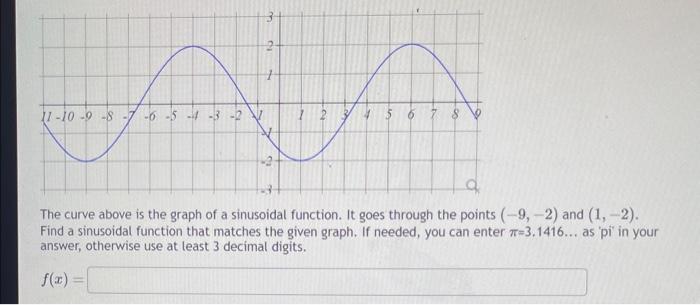 [Solved]: The curve above is the graph of a sinusoidal func