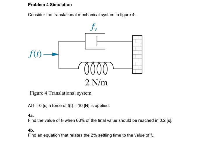 Solved Problem 4 Simulation Consider the translational | Chegg.com