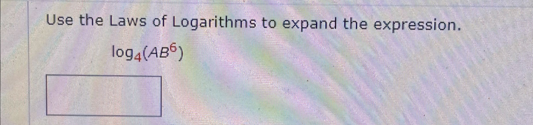 Solved Use the Laws of Logarithms to expand the | Chegg.com