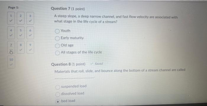 Solved A steep slope, a deep narrow channel, and fast flow | Chegg.com