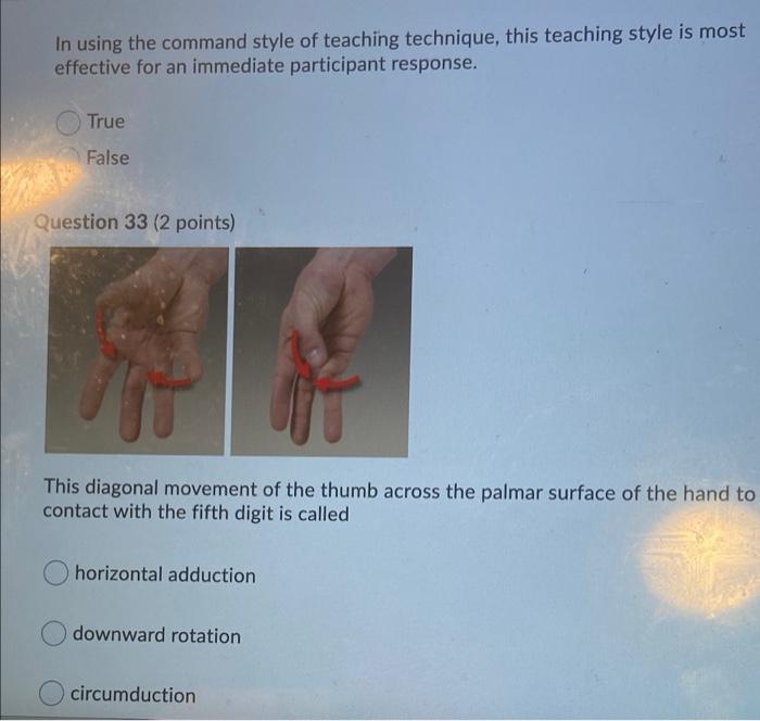 Solved In using the command style of teaching technique, | Chegg.com
