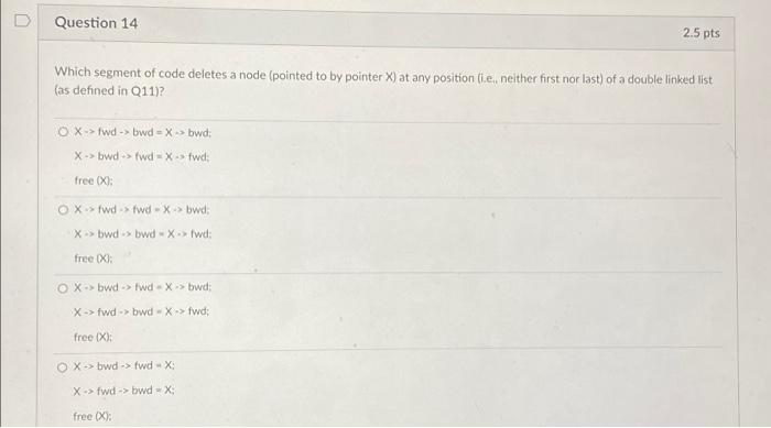 Solved D Question 13 2.5 pts Which segment of code inserts a | Chegg.com