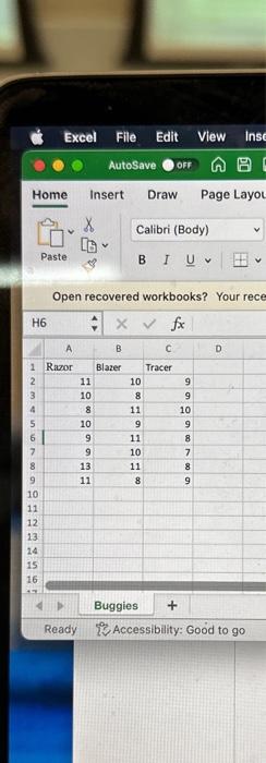 Solved Open recovered workbooks? Your rece | Chegg.com