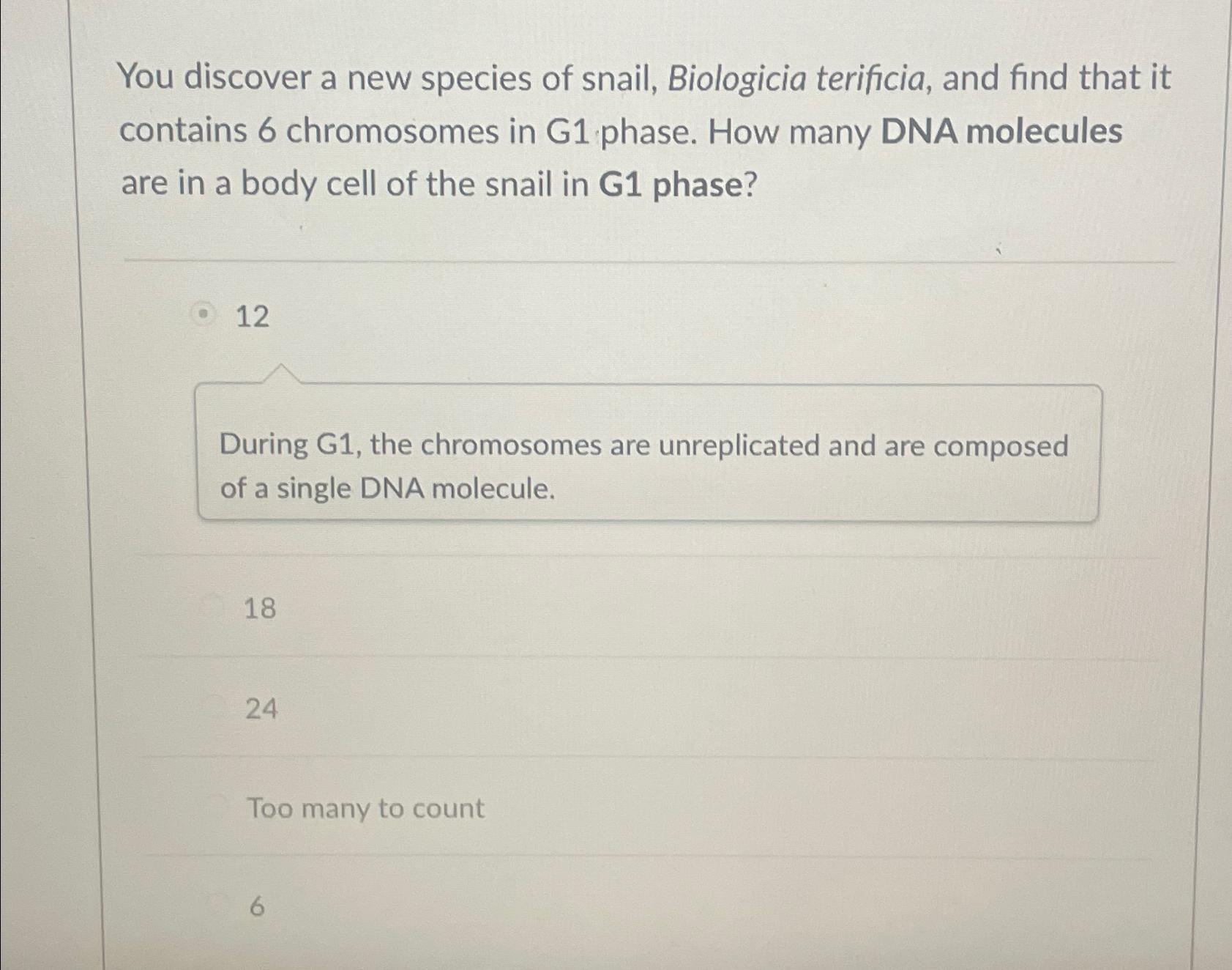 Solved You discover a new species of snail, Biologicia | Chegg.com