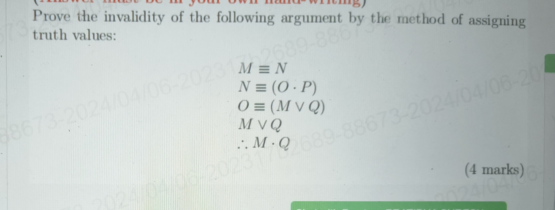 Solved Prove the invalidity of the following argument by the | Chegg.com