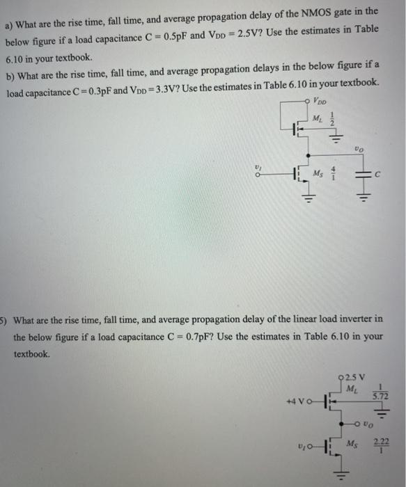 Solved a) What are the rise time, fall time, and average | Chegg.com