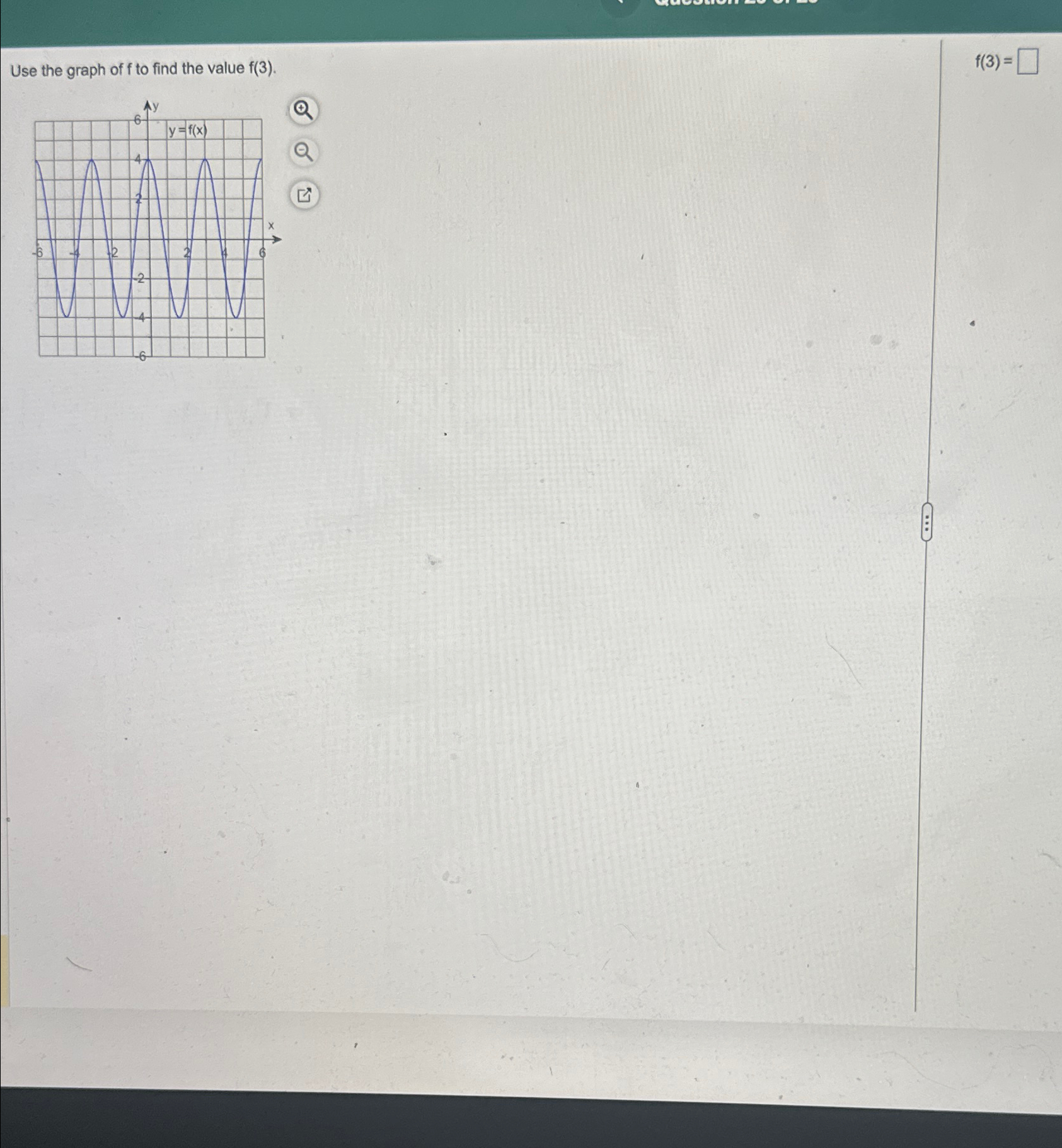 Solved Use the graph of f ﻿to find the value f(3).f(3)= | Chegg.com