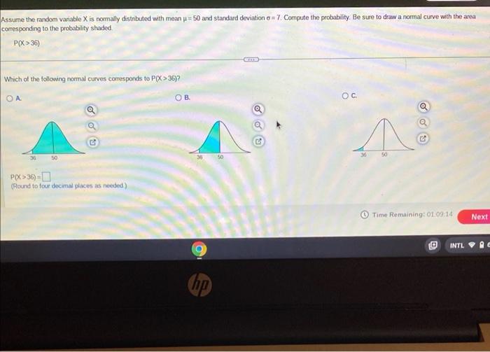 Solved Assume The Random Variable X Is Nomally Distributed 