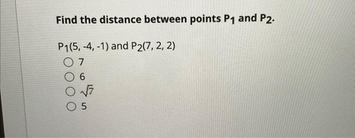 Solved Find the distance between points P1 and P2. | Chegg.com