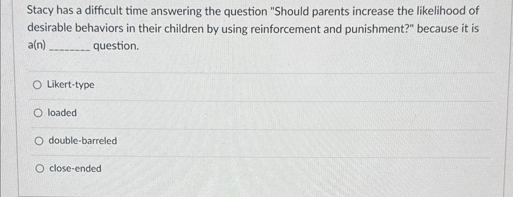 Solved Stacy has a difficult time answering the question | Chegg.com