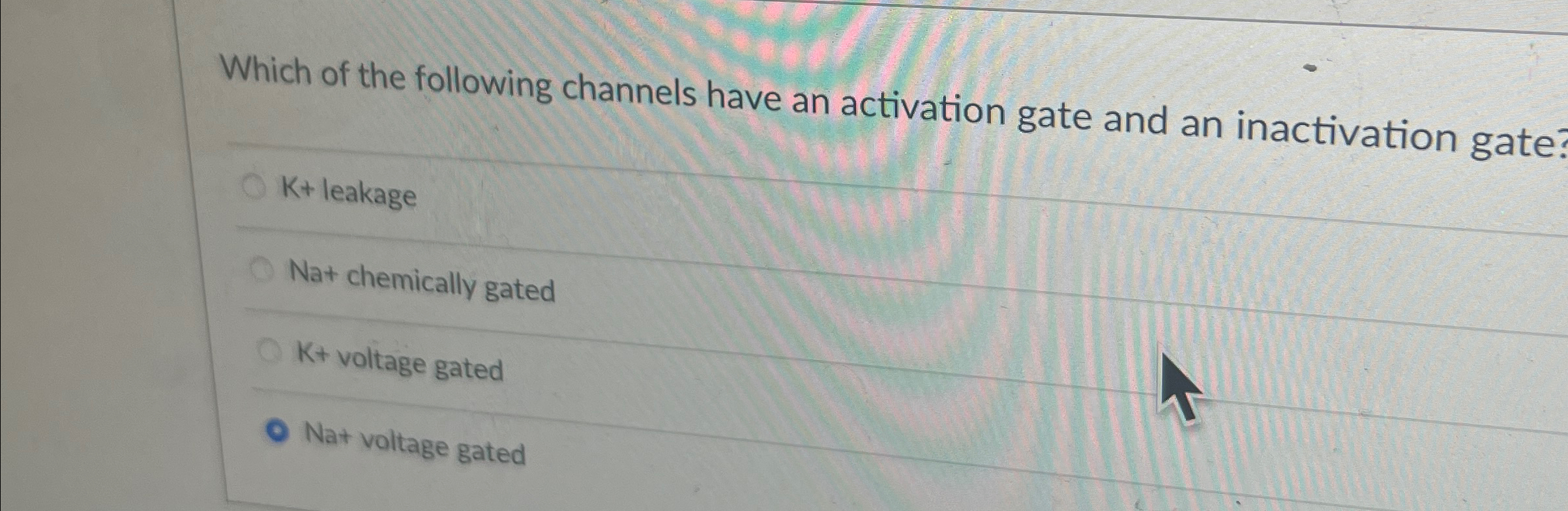 Solved Which of the following channels have an activation | Chegg.com