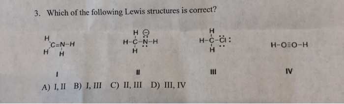 Solved 3. Which of the following Lewis structures is | Chegg.com