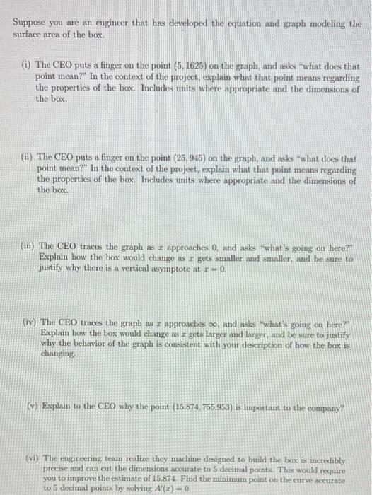 Solved 3. Interpreting a Model: Minimizing Surface Area. A | Chegg.com