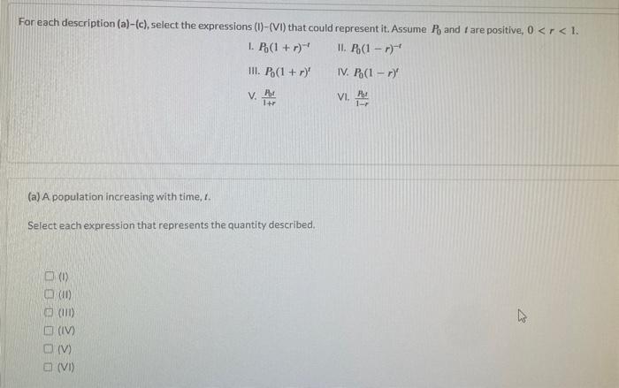 Solved (Multipart question) - For each description (a)-(c), | Chegg.com