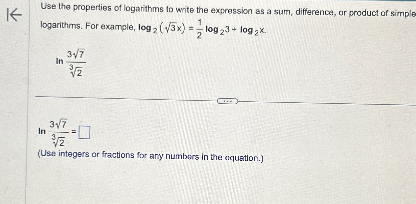 Solved Use the properties of logarithms to write the | Chegg.com