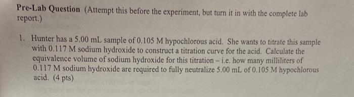 Solved Pre-Lab Question (Attempt this before the experiment, | Chegg.com