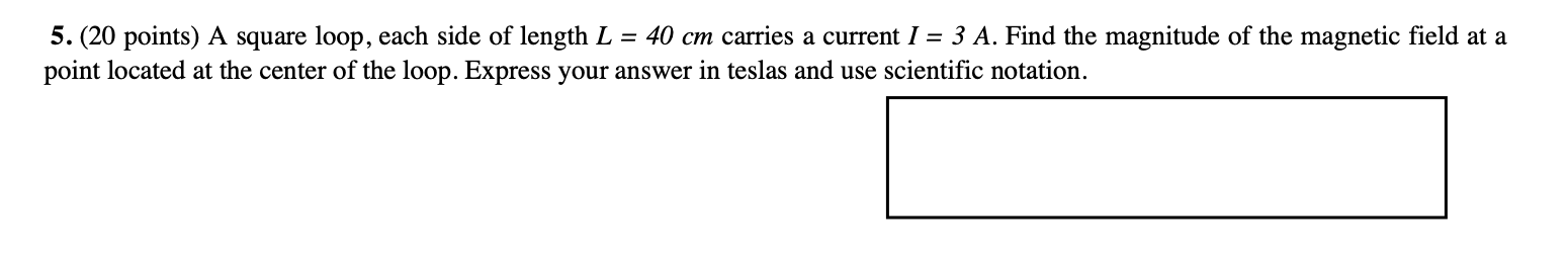 Solved (20 ﻿points) ﻿A square loop, each side of length | Chegg.com