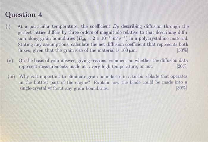 Solved (i) At a particular temperature, the coefficient DP | Chegg.com