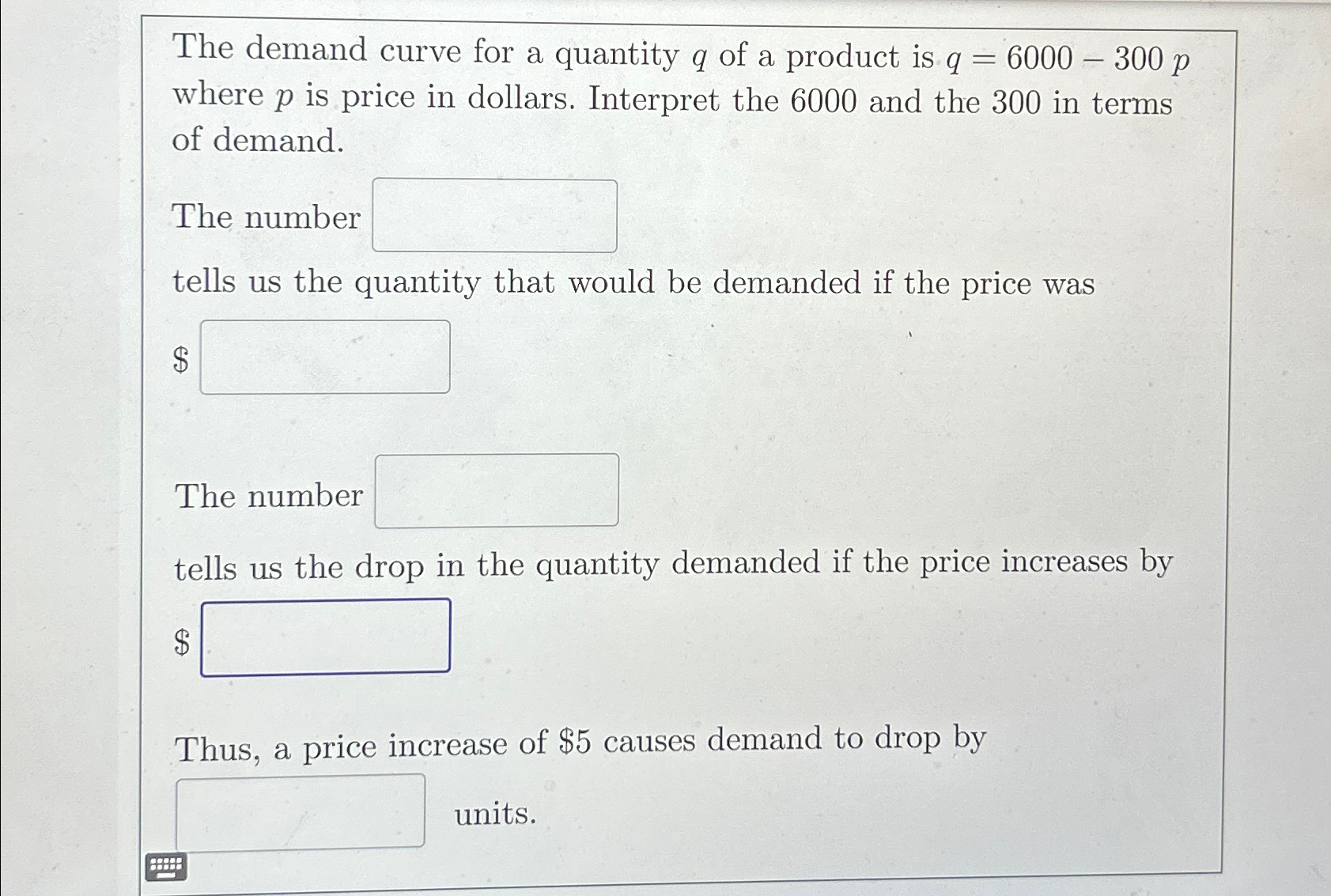 Solved The demand curve for a quantity q ﻿of a product is | Chegg.com