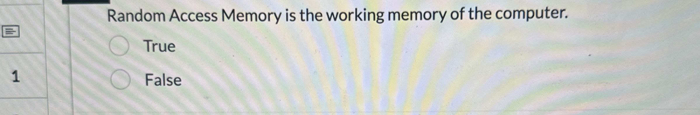 Solved Random Access Memory is the working memory of the | Chegg.com